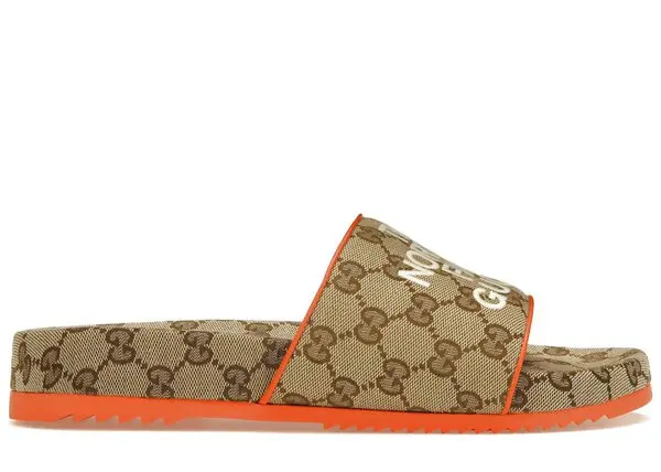 Gucci X The North Face Gg Slide - Orange Beige Ebony