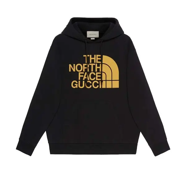Gucci X The North Face Web Print Cotton Sweatshirt - Black