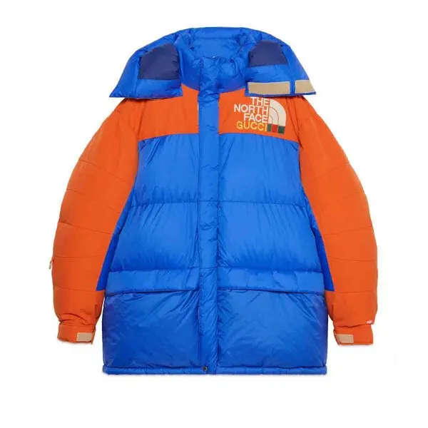 Gucci X The North Face Down Coat - Blue/orange