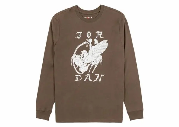 Nike Jordan Flight Artist Series Umar Rashid Long Sleeve Tee Shirt - Palomino Brown