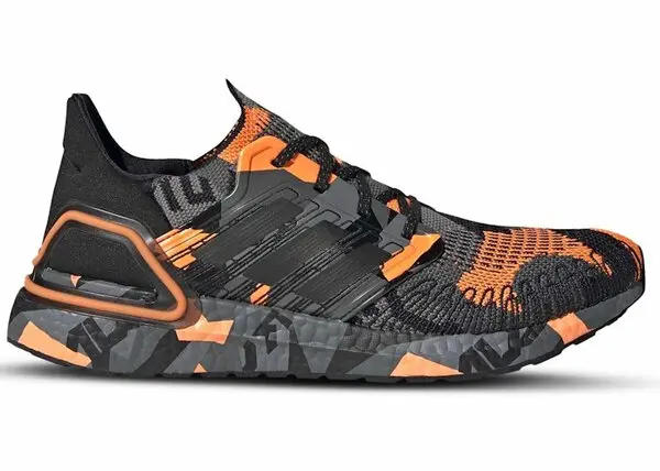 Adidas Ultraboost 20 Geometric Sneakers - Core Black/signal Orange