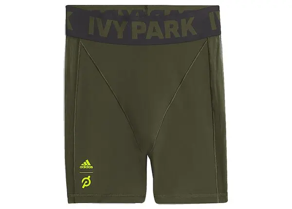 Adidas Ivy Park X Peloton Cycling Shorts - Focus Olive/black/shock Lime
