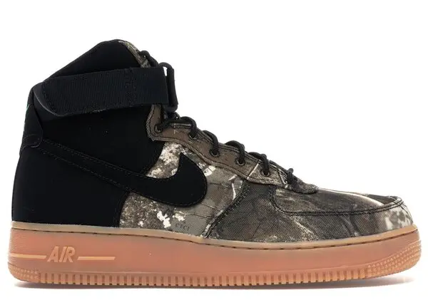 Nike Air Force 1 High Realtree Camo Sneakers - Black/aloe Verde