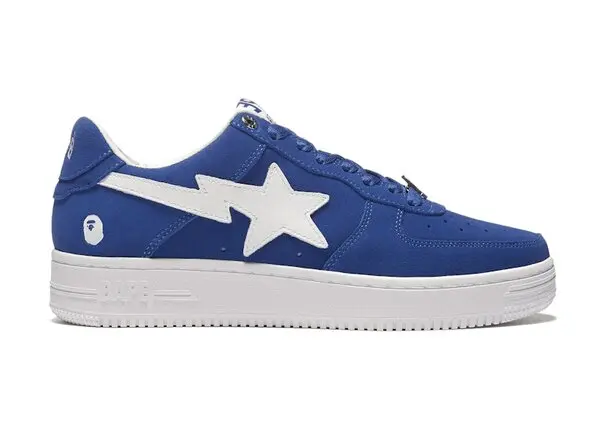 BAPE A Bathing Ape Sta Low Suede Sneakers - Blue/white