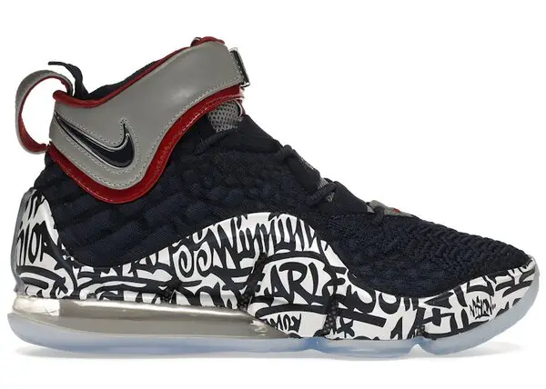 Nike Lebron 17 Graffiti Remix - Midnight Navy Blue/varsity Crimson/white