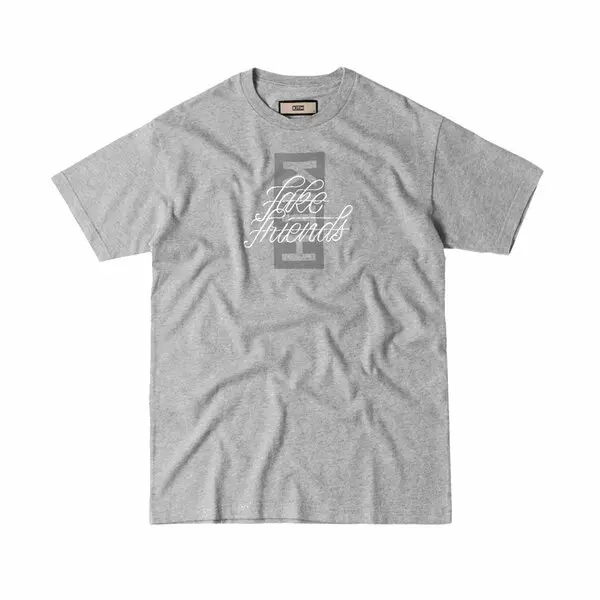 Kith Fake Friends Script Tee Shirt - Heather Grey