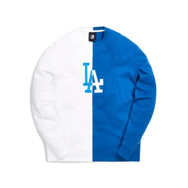 Kith For Major League Baseball Los Angeles Dodgers Split Long Sleeve Tee Shirt - Multicolor