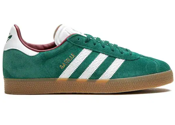 Adidas Gazelle Sneakers - Collegiate Green/Cloud White/Collegiate Burgundy  | Editorialist