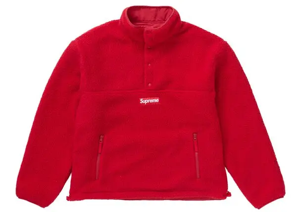 Supreme Polartec Shearling Reversible Pullover - Red