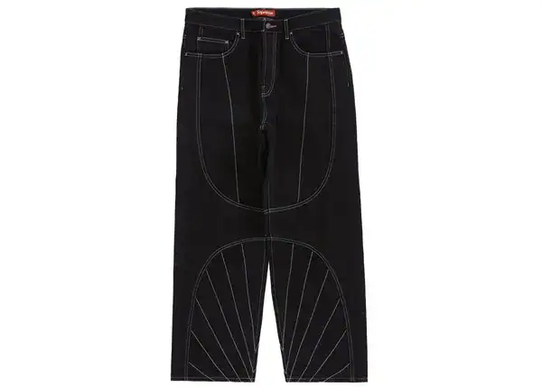 Supreme Radial Embroidered Jean - Black | Editorialist
