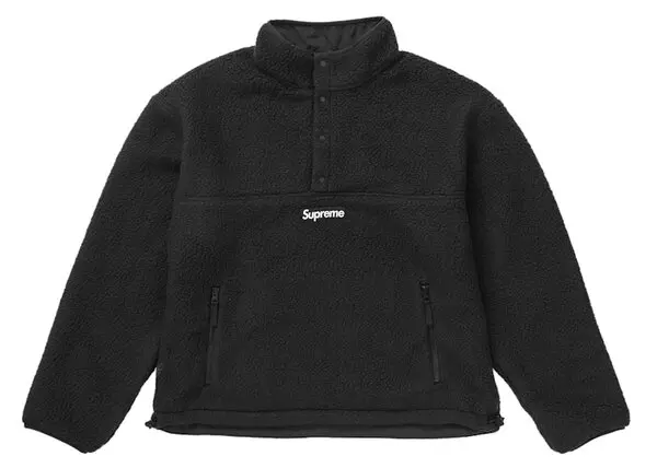Supreme Polartec Shearling Reversible Pullover - Black