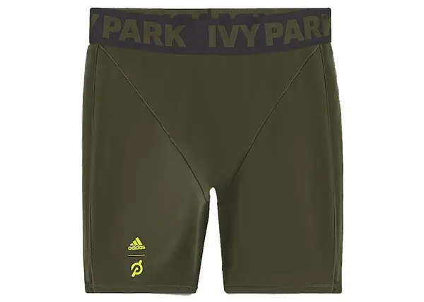 Adidas Ivy Park X Peloton Cycling Shorts - Focus Olive/black/shock Lime