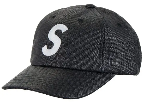 Supreme Raffia 6-panel Cap - Black