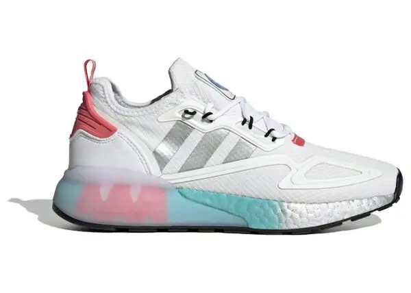 Adidas Zx 2k Boost Nasa Sneakers - Cloud White/silver Metallic/hazy Rose