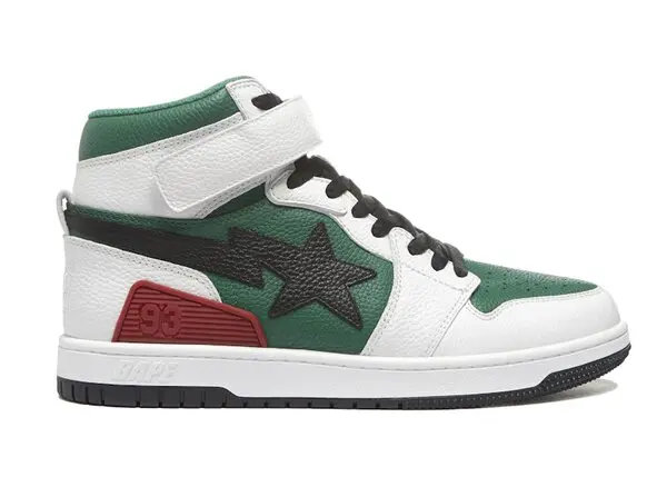 BAPE A Bathing Ape Sk8 Stain Sneakers - White/green