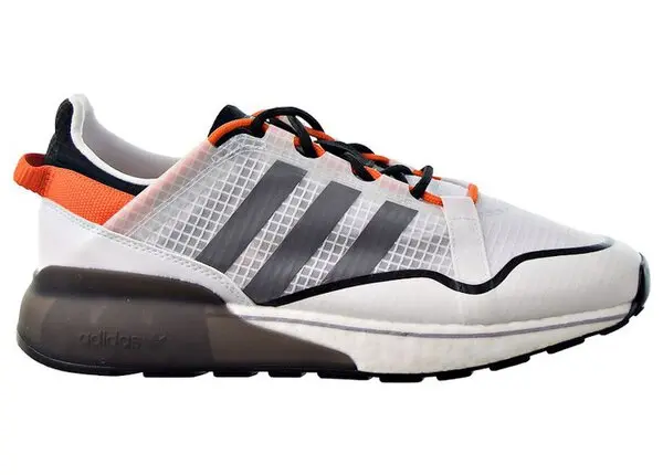 Adidas Zx 2k Boost Lace Up Sneakers - Cloud White/grey Three/orange