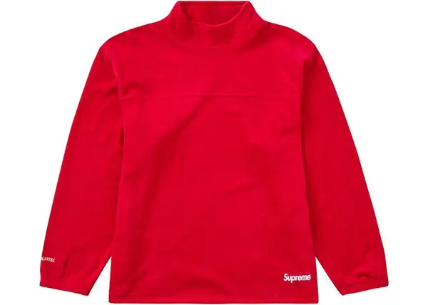 Supreme Polartec Mock Neck Pullover - Red