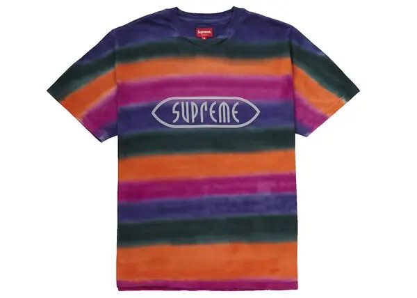 Supreme Rainbow Stripe Tee Shirt - Orange