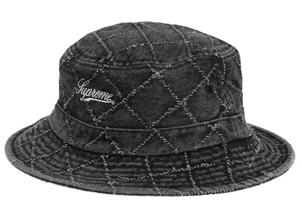 Supreme Punched Denim Crusher Hat - Black