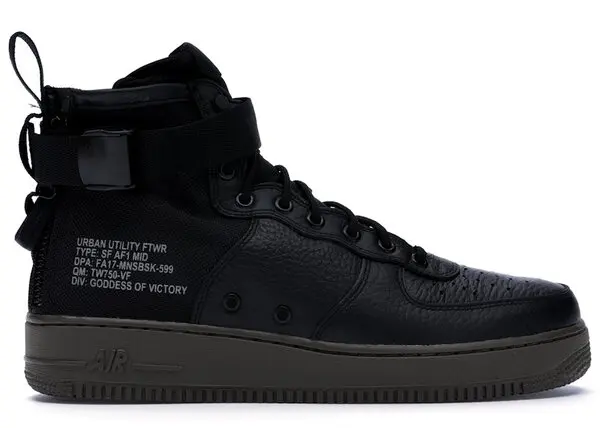 Nike Sf Air Force 1 Mid Sneakers - Black/dark Hazel