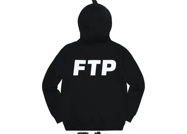 FTP Logo Zip Up Hoodie - Black | Editorialist