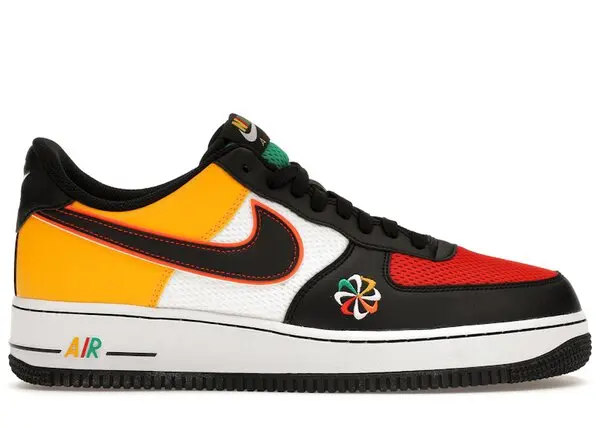 Nike Air Force 1 Low Sunburst Sneakers - White/black/lucid Green