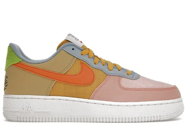 Nike Air Force 1 Low '07 Lv8 Next Nature Sun Club Sneakers - Sanded Gold/hot Curry/wheat Grass