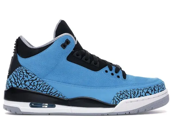 JORDAN 3 Retro Powder Blue Sneakers - Dark Powder Blue/black/wolf Grey