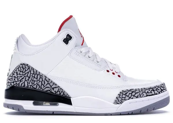 JORDAN 3 Retro Cement - White/cement Grey/fire Red