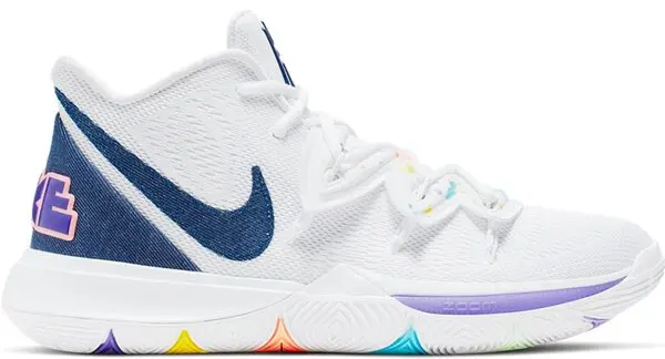 Nike Kyrie 5 Denim Sneakers - White/deep Royal Blue/glacier Blue