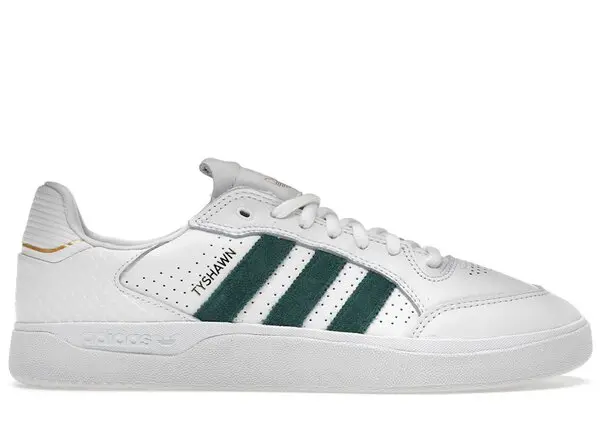 Adidas Tyshawn Low Sneakers - Cloud White/collegiate Green/gold Metallic