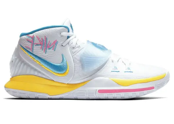 Nike Kyrie 6 Neon Graffiti Sneakers - White/opti Yellow/digital Pink