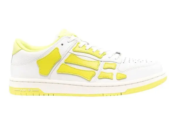 Amiri Skel Top Low Sneakers - White/fluorescent Yellow