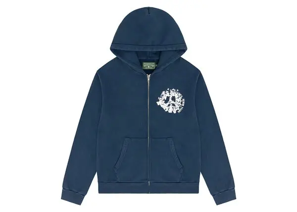 DENIM TEARS Denim University Zip Hoodie - Navy Blue
