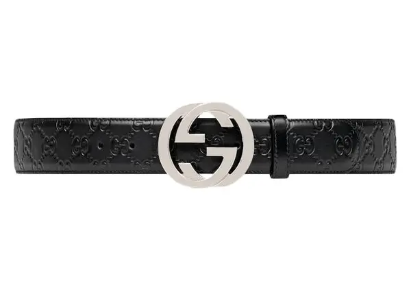 Moon Boot Interlocking G Belt With Palladium Buckle - Black