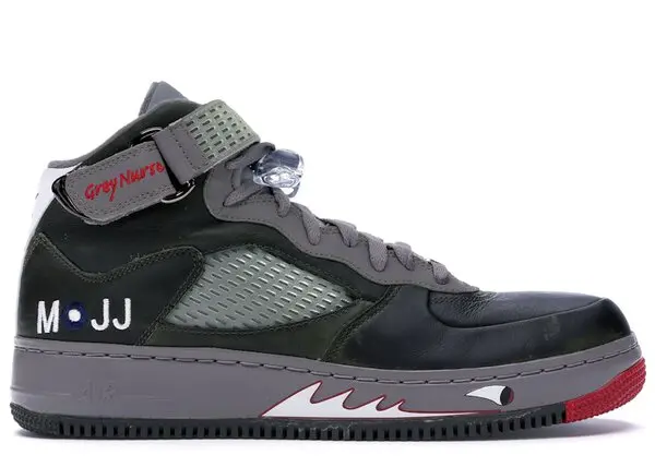 JORDAN Ajf 5 High-top Sneakers - Dark Army/midnight Navy Blue/soft Grey