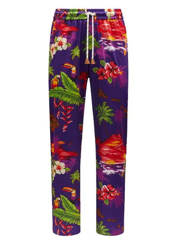 Moncler X Palm Angels Hawaiian Print Trousers