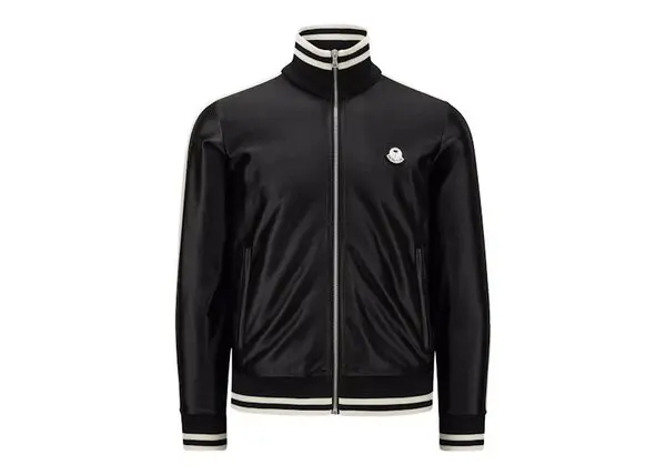 Moncler X Palm Angels Shiny Zip-up Sweatshirt - Black