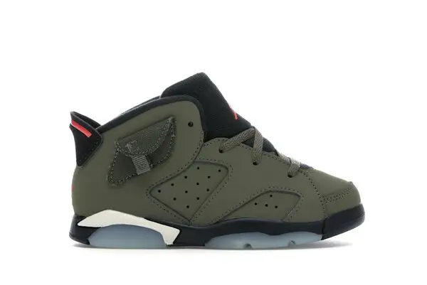 JORDAN 6 Retro Travis Scott Toddler Sneakers - Medium Olive/black/sail