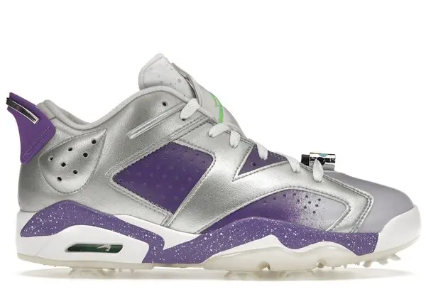 JORDAN Retro Low Golf Us Open Sneakers - Metallic Sliver/action Grape/white