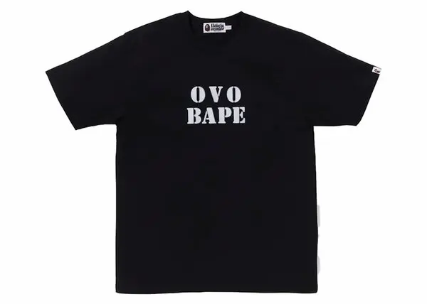BAPE X Ovo Stencil Logo Tee Shirt - Black