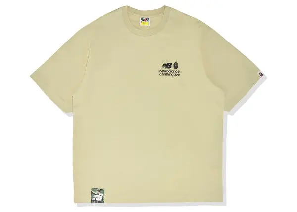 BAPE X New Balance Ape Head Relaxed Fit Tee Shirt - Beige