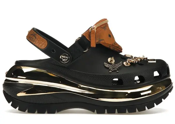 CROCS Classic Mega Crush Clog Mcm Belt Bag - Black/cognac/gold