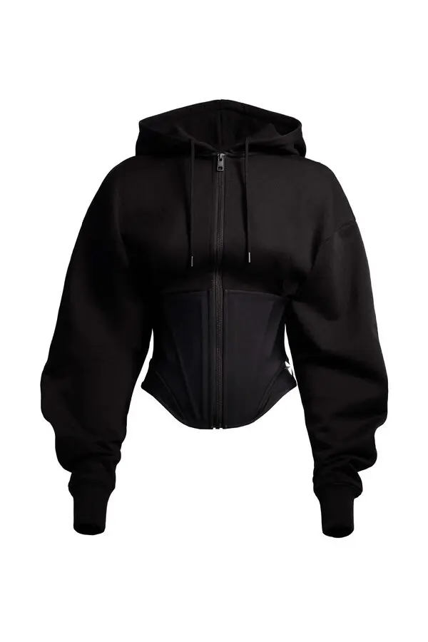 MUGLER H&m Corset Waist Hooded Jacket