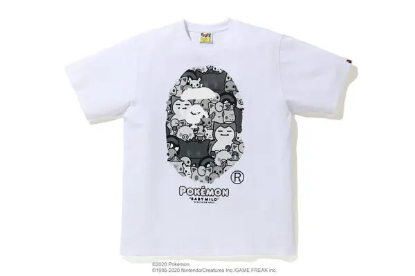 BAPE X Pokemon Monotone Ape Head Tee Shirt #2 - White