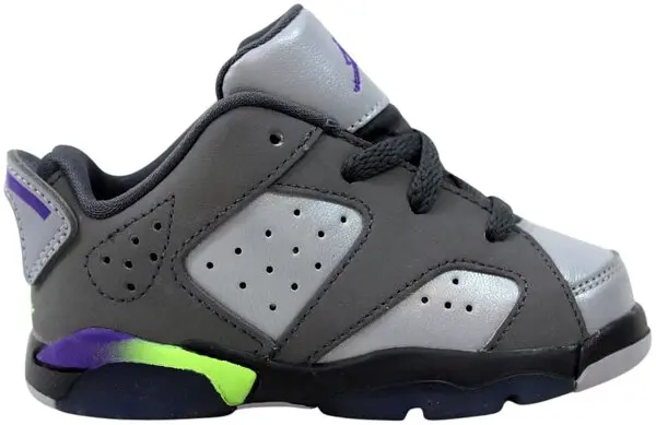JORDAN 6 Retro Low Sneakers - Dark Grey/ultraviolet Wolf Grey Ghost Green