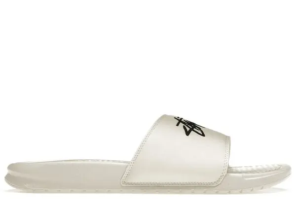 Nike Benassi Stussy Slides - Sail/black