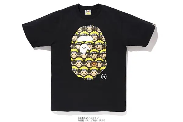 BAPE X Naruto Ape Head Tee Shirt - Black