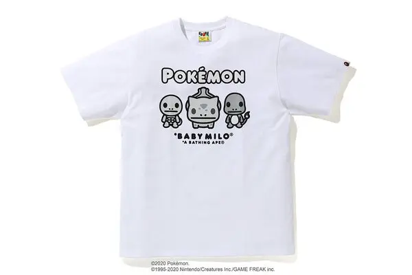 BAPE X Pokemon Monotone Starters Tee Shirt #3 - White
