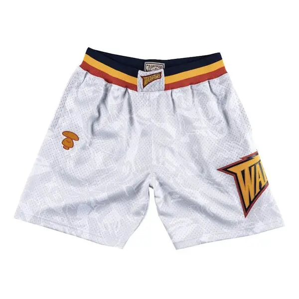 BAPE Aape X Mitchell & Ness Golden State Warriors Shorts